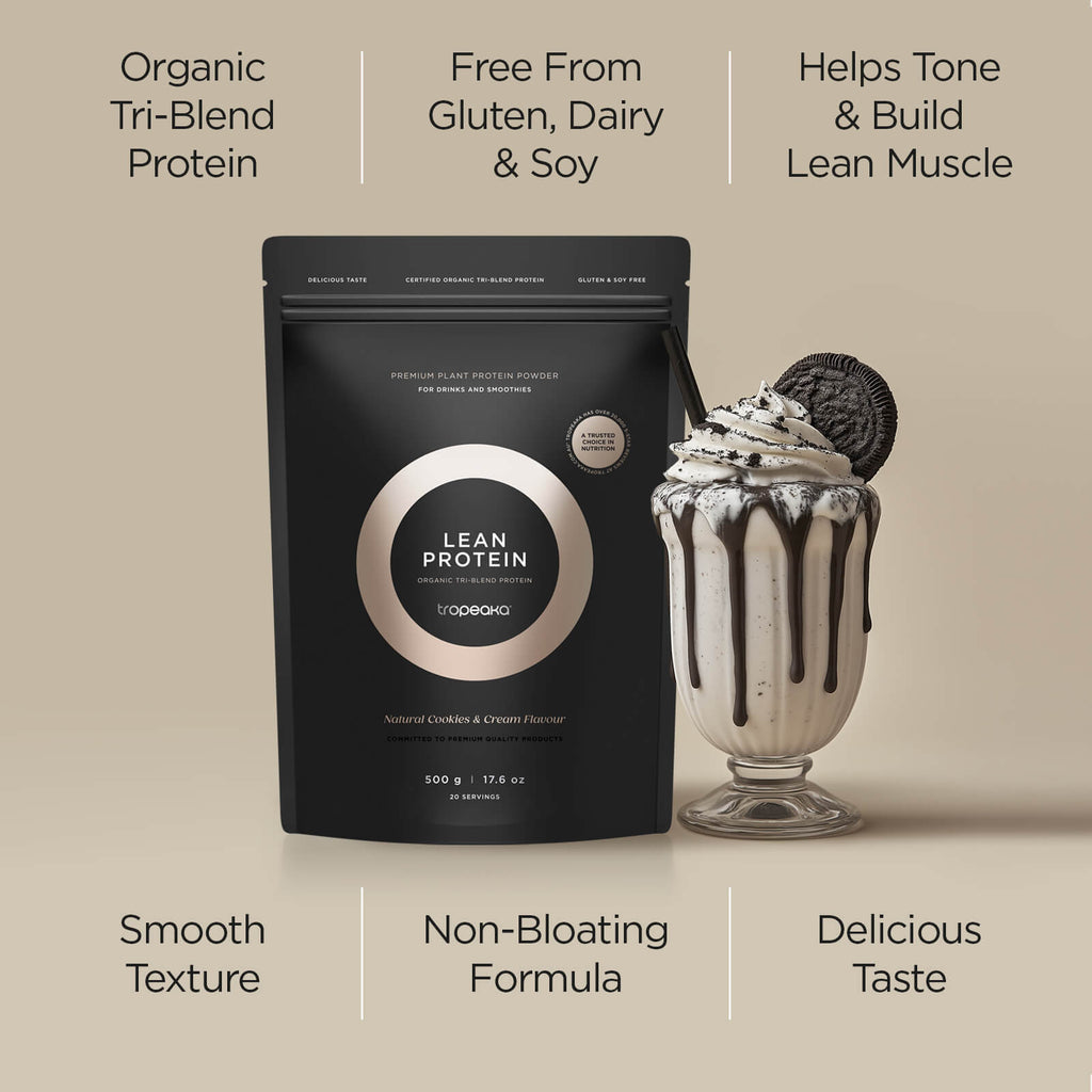 Lean Protein Powder Cookies & Cream | Organic Plant Protein | Tropeaka ...