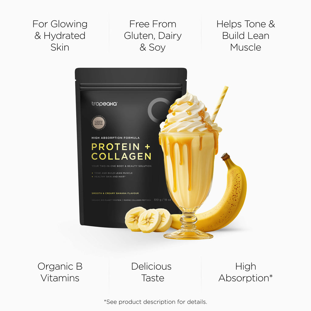 Protein + Collagen Powder | Smooth & Creamy Banana | Organic Plant ...
